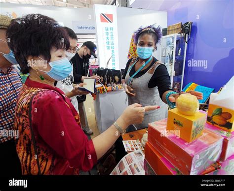 Beijing China September 5 2022 Visitors Choose Goods At The Booth