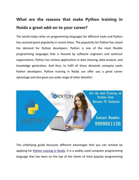 Ppt Python Training Institute In Noida Rexton It Enroll Yourself