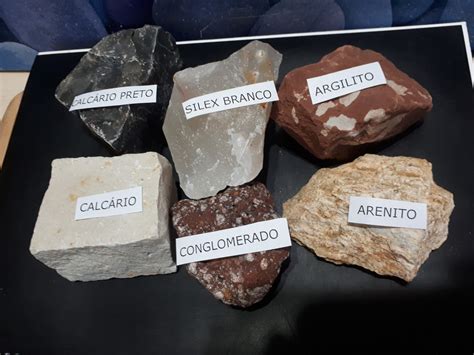 Kit 6 Rochas Sedimentares 12kg Pedras De Estudo Coleção Aul