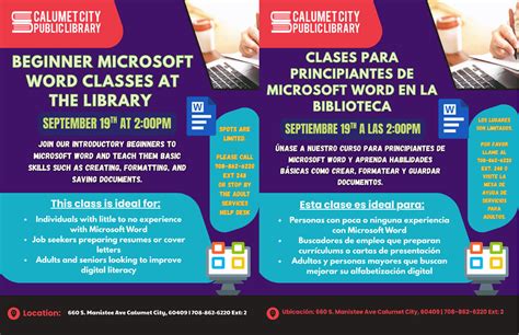 Microsoft Word Class Calumet City Public Library