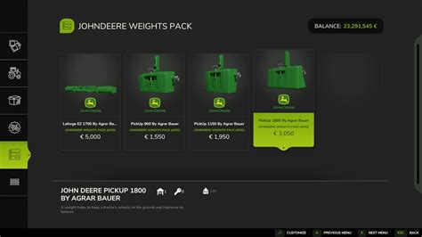 John Deere Weight Pack Fs25 Kingmods