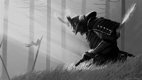 Samurai Of Honor Monochrome Live Wallpaper Moewalls