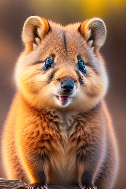 Premium Ai Image Adorable Quokka Portrait Cute Australian Wildlife Rodent Mammal Fluffy Furry