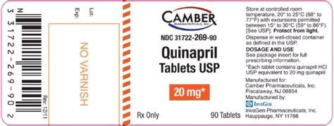 Quinapril Tablets Usp Rx Only