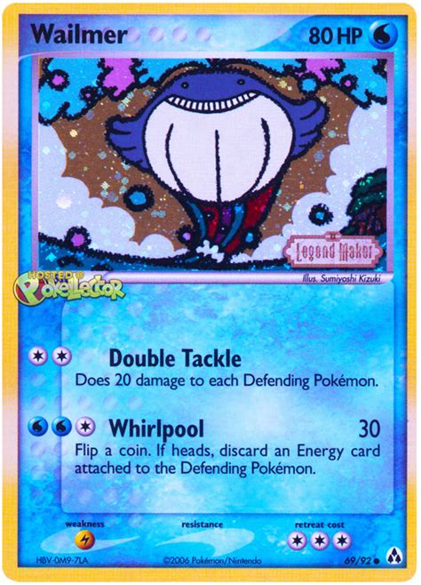 Wailmer Ex Legend Maker 69 Pokemon Card