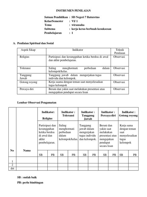 Instrumen Penilaian Pdf
