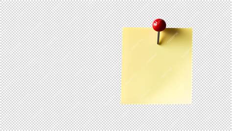 Blank Yellow Sticky Note With Red Pushpin Premium Ai Generated Psd