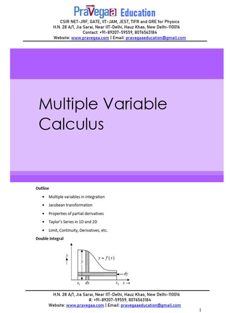 Function Of Multiple Variable Pdf Mathematical Analysis