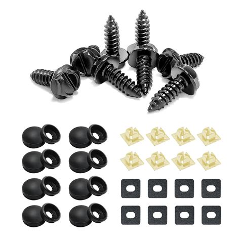 Getuscart 8 Sets Stainless Steel Licence Plate Screws Kit Rustproof