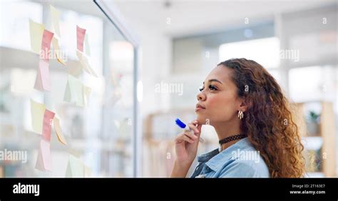 Thinking Board And Professional Woman Designer And Planning Brand