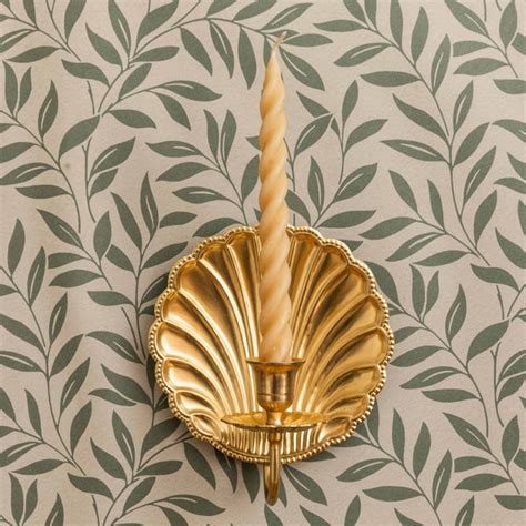 Brass Shell Wall Sconce Single Candle Holders Uk Hastshilp