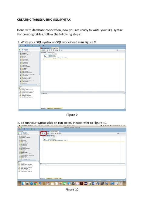 Creating Tables In Sql Step By Step Guide For Database Setup Studocu