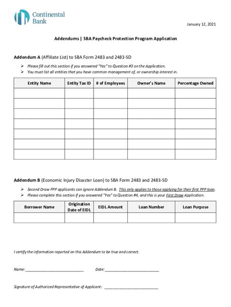 To Sba Form 2483 And 2483 Sd Addendum B Fill And Sign Printable