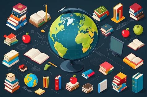 Premium Photo School College University Education Flat 3d Web