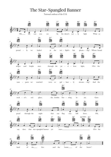 Guitar Chords Star Spangled Banner
