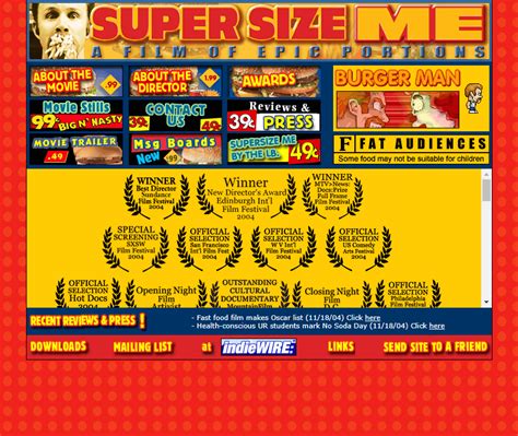 Super Size Me In 2004 Web Design Museum