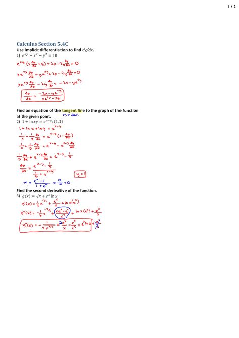 Tangent Ap Calculus Lecture Notes Docsity