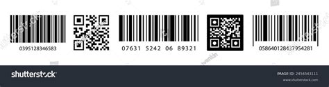 Qr Code Barcode Vector Template Set Stock Vector Royalty Free 2454543111 Shutterstock