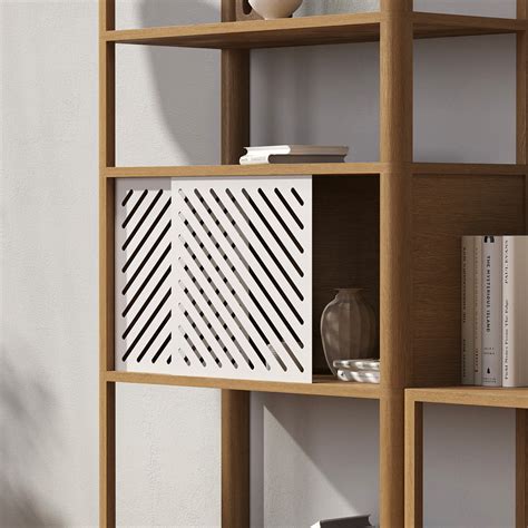 Cloe · Oak Room Divider With Black Metal Doors Woodendot