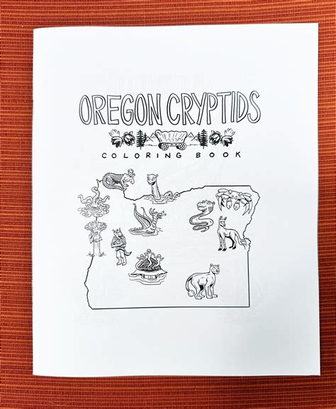 Cryptids Of Oregon Coloring Book Etsy