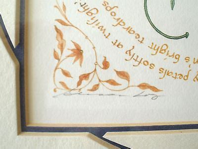 Susan Loy Calligraphy Signed And Numbered Framed Print Daisy