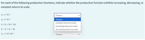 Solved For Each Of ﻿the Following Production Functions