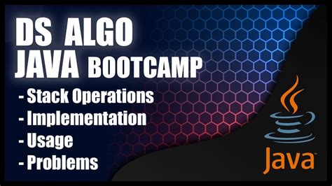 DSA Java Bootcamp Stack Operations Implementation Usage Problems YouTube