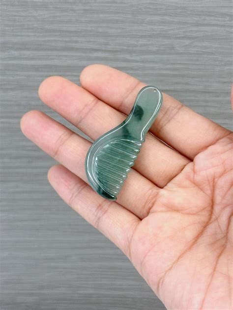 Cute Comb Jadeite Pendant Jade Comb Pendant Natural Grade A Jade