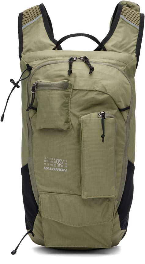 Mm6 Maison Margiela Khaki Salomon Edition Numeric Nylon Backpack Mm6 Maison Margiela