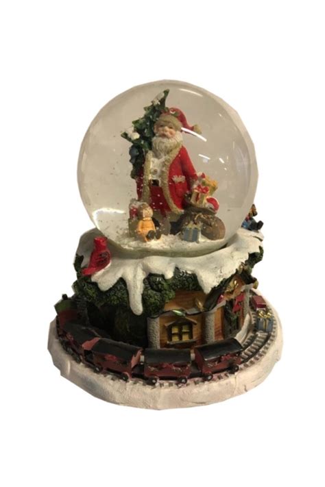 Music Box World Kar Küresi Noel Baba Ayakta Tren Hareketli Fiyatı