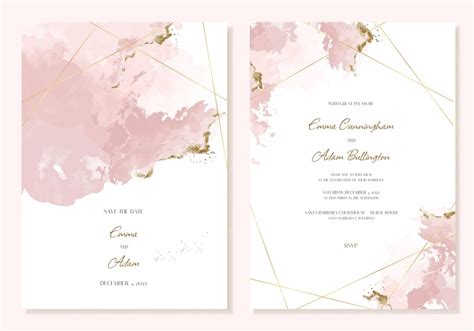 Premium Vector Abstract Pink Watercolour Background With Gold Lines