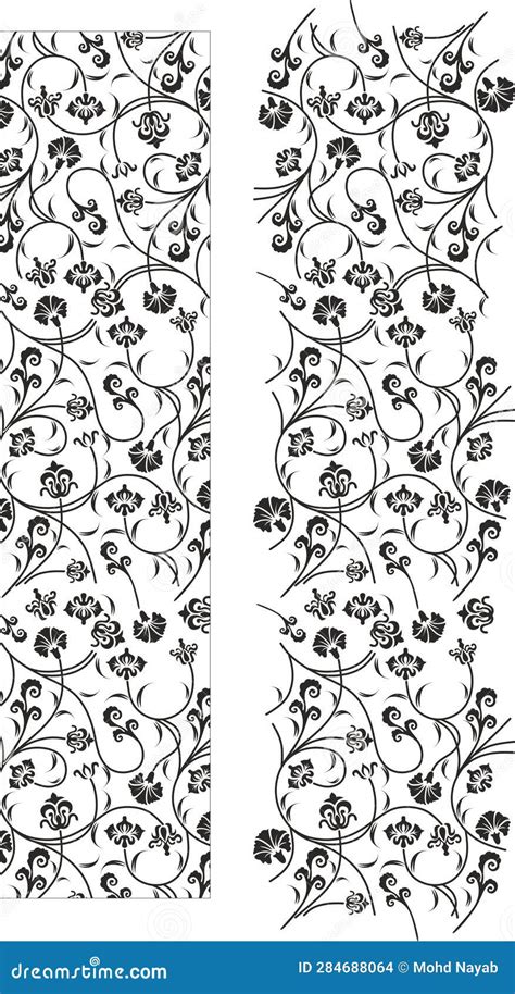 Floral Design Borders Lines Art Vector Stock Vector Illustration Of
