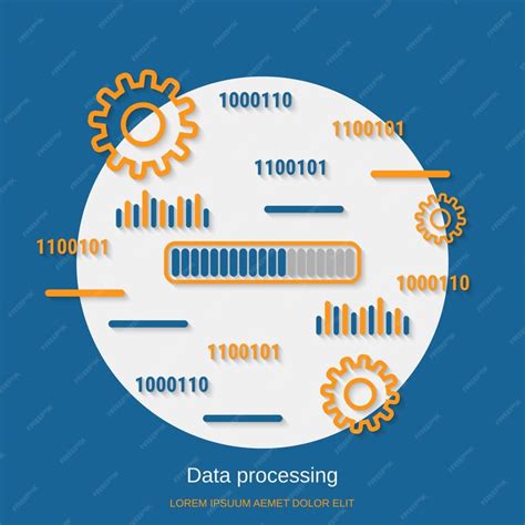 Premium Vector Data Processing Flat Design Style Vector Concept Illustration