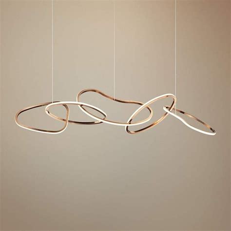 Et2 Unity 55 Brushed Champagne Led Modern Rings Pendant Light 69c69