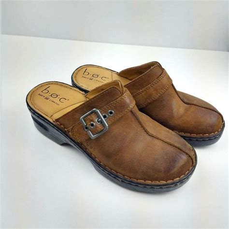 Boc Born Shoes Boc Born Concept Brown Buckle Slip On Clogs Mules
