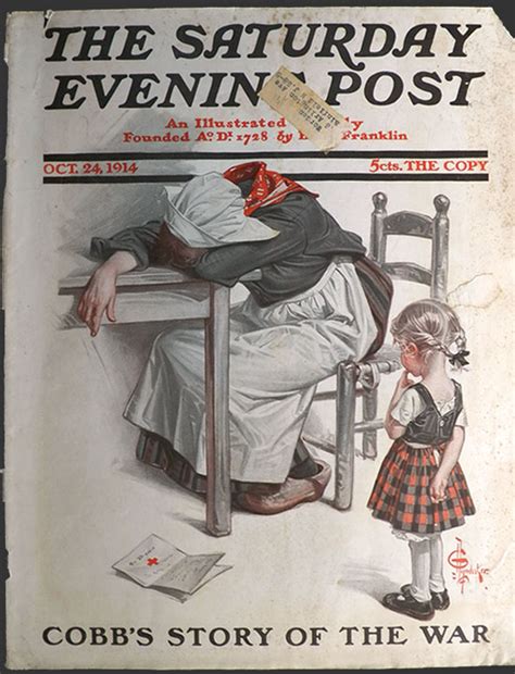 1914 Wwi Saturday Evening Post Cover ~ J C Leyendecker Vintage