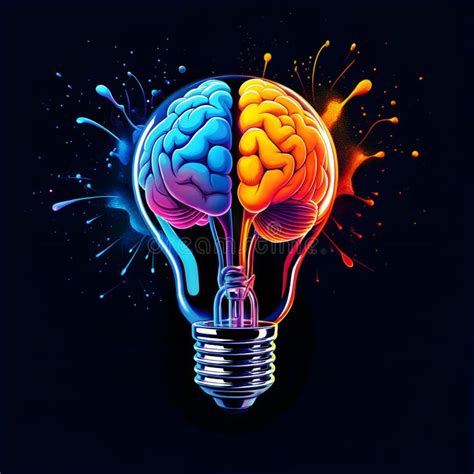 A Lightbulb With Split Brain Design Symbolizing Creativity Innovation And Intellectual