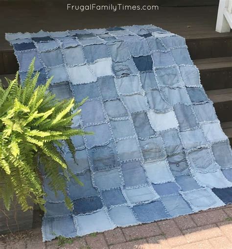 How To Make A Denim Quilt Using Old Jeans An Ultra Simple Sewing