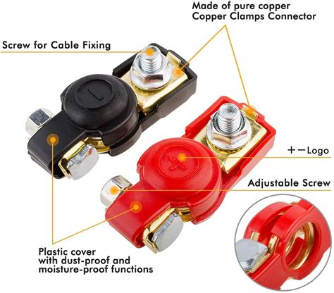 Copper Battery Terminal Clamps With Plastic Protective Covers