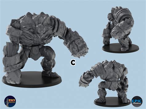 Ice Golem 3 Poses 3d Printed Tabletop Resin Miniatures Etsy