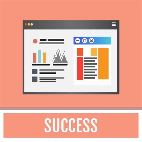 Template With Progress Graphs Showcases Success For Business Or
