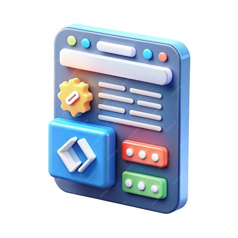 3d web page and programming code icon isolated on white background development and software