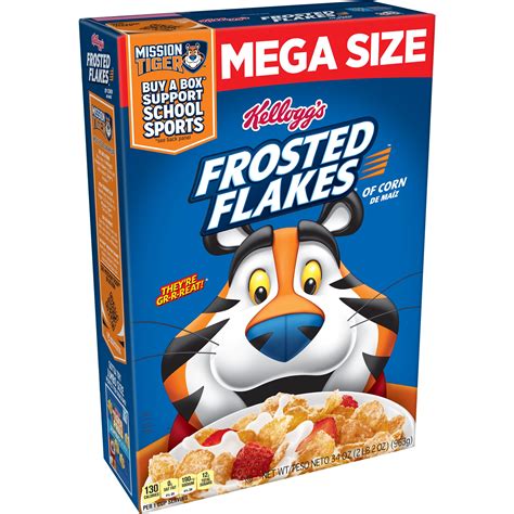 Kelloggs Frosted Flakes Breakfast Cereal Original Mega Size Fat