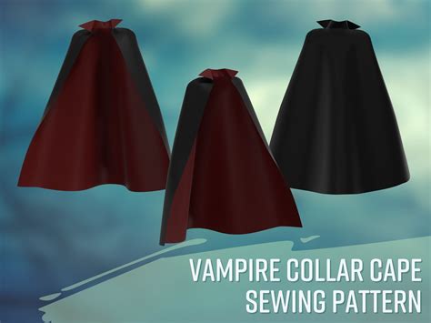 Vampire Collar Cape Sewing Pattern Womens Xs 4xl Cape Pdf Etsy Uk
