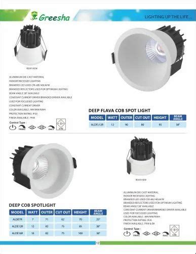 Indoor Recessed Lighting Round Greesha Deep Flava Cob Spot Light 12 W At Rs 195 Piece In Mumbai