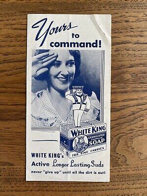Vintage White King Granulated Soap For Fine Fabrics Laundry Brochure Ad