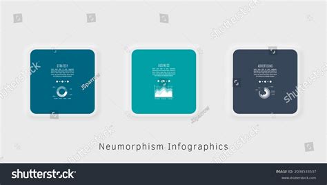 Neumorphism Infographics Template Chart Diagram Web Stock Vector Royalty Free 2034533537