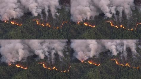 航拍重庆山火现场近距离视频素材下载