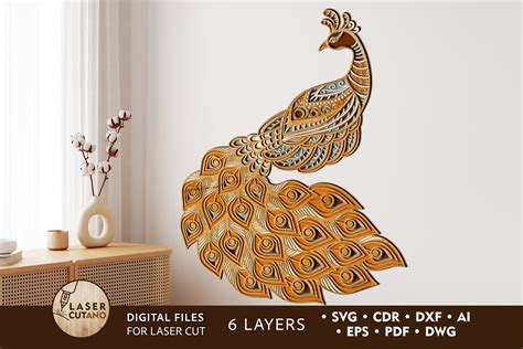 Peacock Laser Cut File Bird Svg Cutting Template And Peacock Etsy