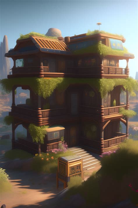 Lexica People Living In A Realistic Solarpunk Community Buildings